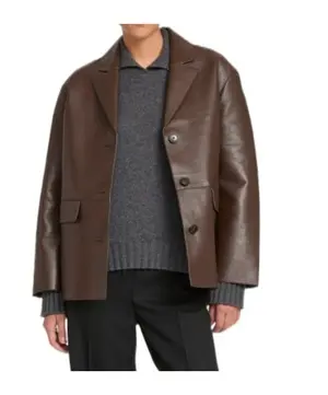 YVES SALOMON Leather Jacket With Houndstooth Wool Interior