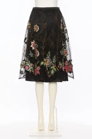 Valentino Garavani Embellished Floral Midi Skirt
