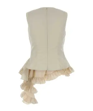 Alexander McQueen Sleeveless Asymmetrical Ruffled Top