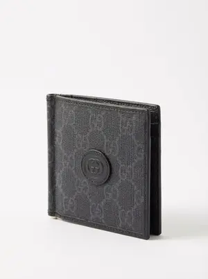 Gucci Monogrammed Bi-fold Wallet - Black