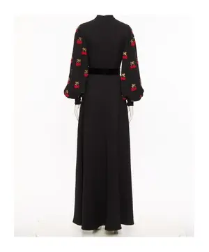Valentino Garavani Long Sleeve Dress With Graphic Cherry Print