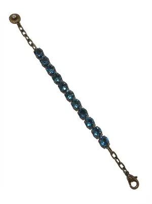 Gucci Oval Stone Chain Bracelet - Black