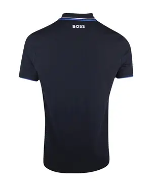 Hugo Boss Logo-embroidered Striped-trim Piqué Polo Shirt