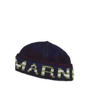 Marni Mouliné Beanie With Striped Logo
