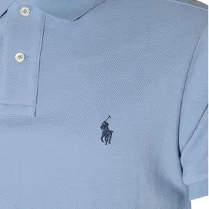 Polo Ralph Lauren Logo-embroidered Cotton Polo Shirt - Blue