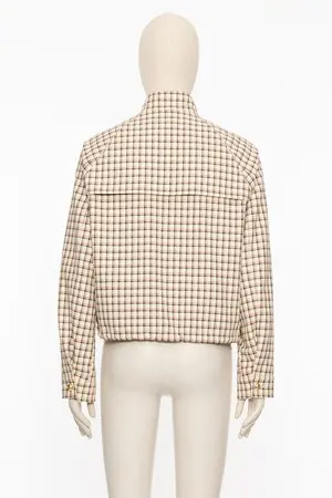Valentino Garavani Checked High Neck Jacket