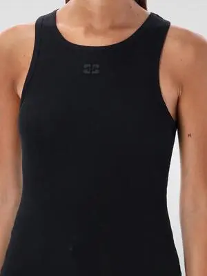 GANNI Sleeveless Vest With Round Neck And Logo Detail