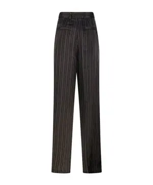 Dries Van Noten Striped Wide-leg Trousers - Brown