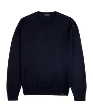 FAY Long-sleeved Round-neck Jumper - Black