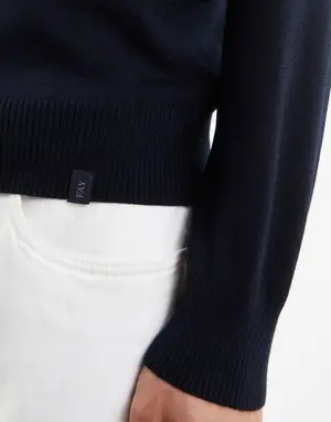 FAY Long-sleeved Round-neck Jumper - Black