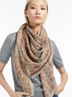Max Mara Jacquard Scarf - Brown