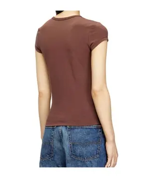 DIESEL® T-angie-od' Embroidered Logo T-shirt - Brown
