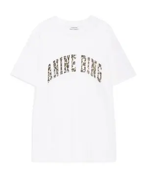 ANINE BING Short-sleeved T-shirt With Logo - Ivory White