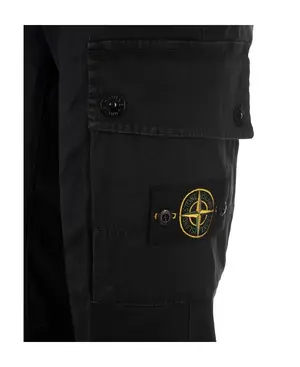 Stone Island Compass Motif Straight-leg Cargo Trousers