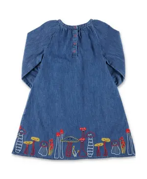 Stella McCartney Denim Embroidered Mushroom Dress