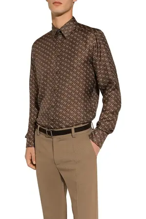 Dolce & Gabbana Geometric-print Silk Shirt