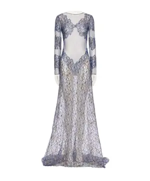 Valentino Garavani Round Neck Long Sleeve Dress