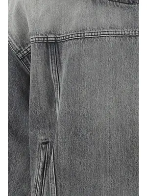 Balenciaga Grey Denim Hooded Jacket