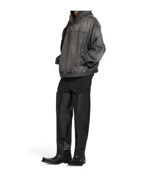 Balenciaga Grey Denim Hooded Jacket