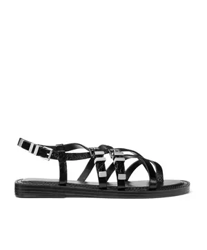 Michael Kors Darrington Crackled Sandals - Black