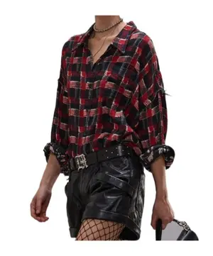 R13 Reversible Checked Floral Shirt