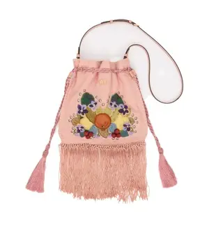 Valentino Garavani Embellished Tassel Shoulder Bag - Pink