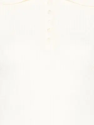 DUNST Ribbed-knit Polo Top