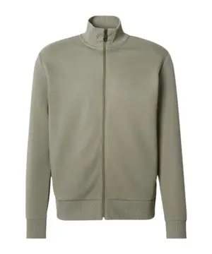 Hugo Boss High-neck Full-zip Sweatshirt With Ribbed Details