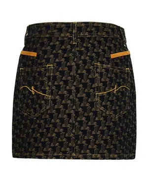 LANVIN High Waist Logo Jacquard Mini Skirt