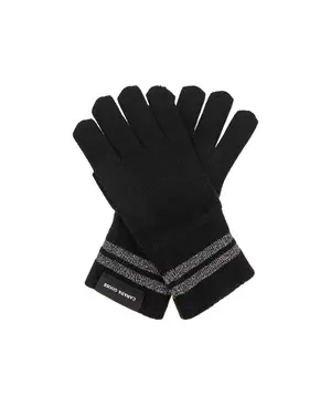 Canada Goose Metallic Stripe Merino Knit Gloves - Black