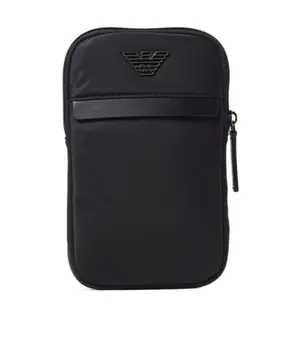 Emporio Armani Logo Patch Zipped Wallet - Black