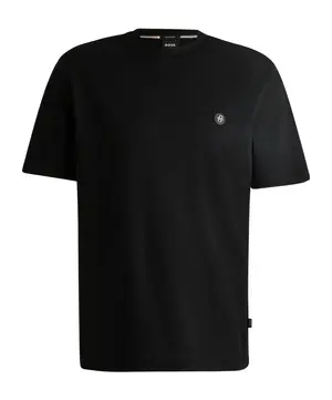 Hugo Boss Double Monogram Patch Crewneck T-shirt - Black