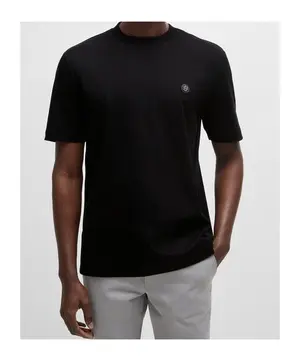 Hugo Boss Double Monogram Patch Crewneck T-shirt - Black