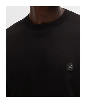 Hugo Boss Double Monogram Patch Crewneck T-shirt - Black