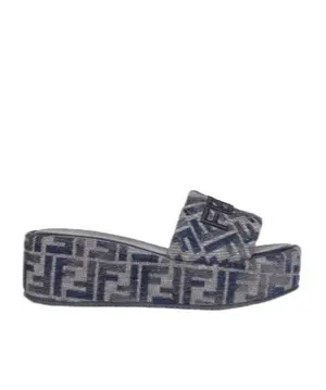 Fendi Ff Jacquard Platform Sandals