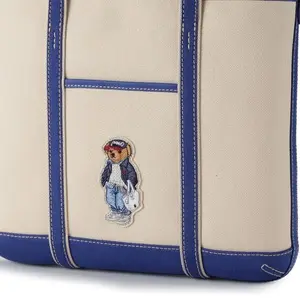 Polo Ralph Lauren Canvas Top Handle Bag With Embroidered Bear