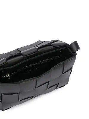 Bottega Veneta Cassette Intreccio Crossbody Bag - Black