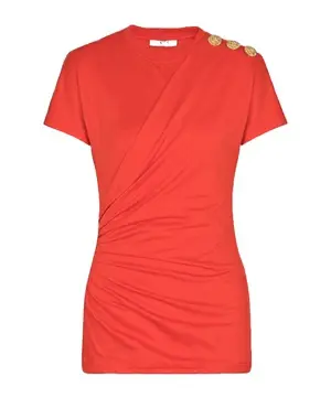 Balmain Short-sleeved Draped Jersey T-shirt