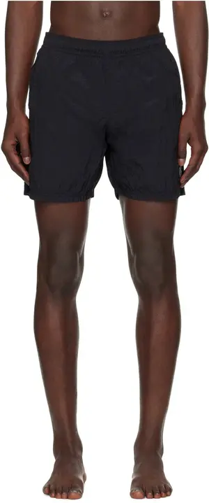 Stone Island Logo Patch Swim Shorts - Black