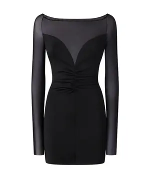 Pinko Tulle Plunging-neck Mini Dress