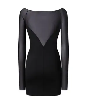 Pinko Tulle Plunging-neck Mini Dress