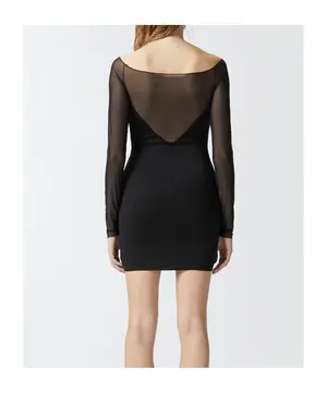 Pinko Tulle Plunging-neck Mini Dress
