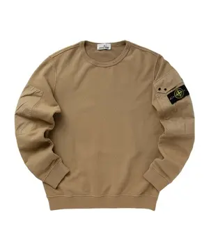 Stone Island Crewneck Sweatshirt With Logo Patch And Flap Pocket