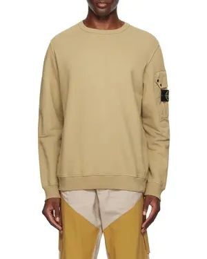Stone Island Crewneck Sweatshirt With Logo Patch And Flap Pocket