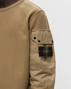 Stone Island Crewneck Sweatshirt With Logo Patch And Flap Pocket