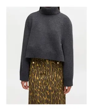 GANNI Wool Turtleneck Jumper - Phantom