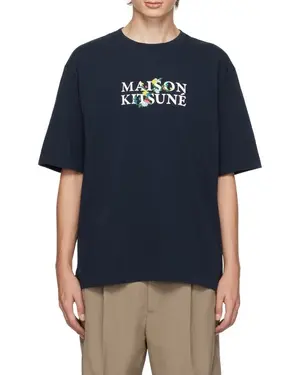 Maison Kitsuné Logo Printed Crewneck T-shirt