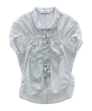 LOW CLASSIC Striped Gathered Shirt - Stripe