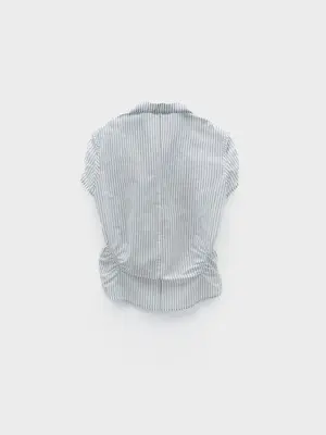 LOW CLASSIC Striped Gathered Shirt