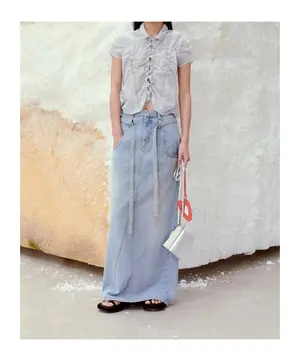 LOW CLASSIC Striped Gathered Shirt